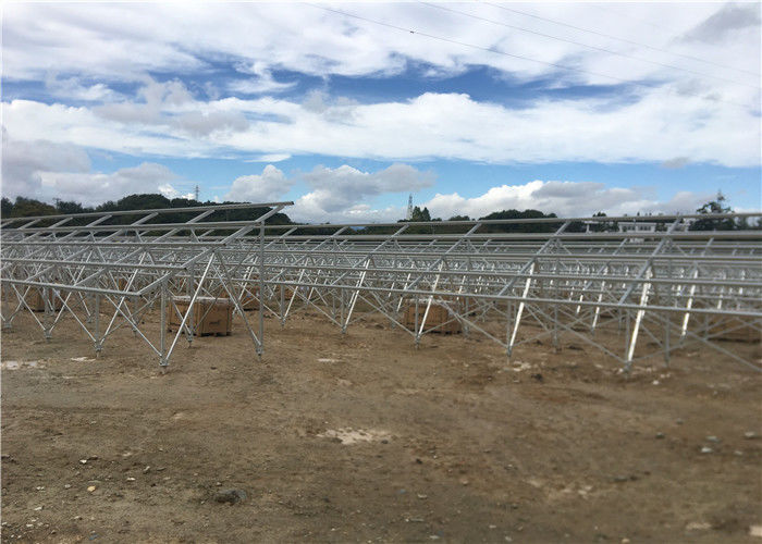 PV Solar Panel Steel Screw Piles , Aluminum Support Frame Ground Mount ...
