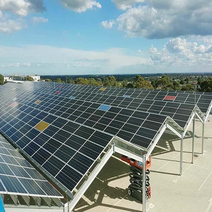 20deg Tilting Flat Concrete Roof Solar Rack Mounting System ISO14001