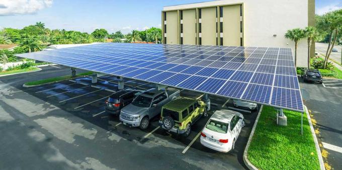 Galvanized Anodized Solar PV Panel Car Parking Racks